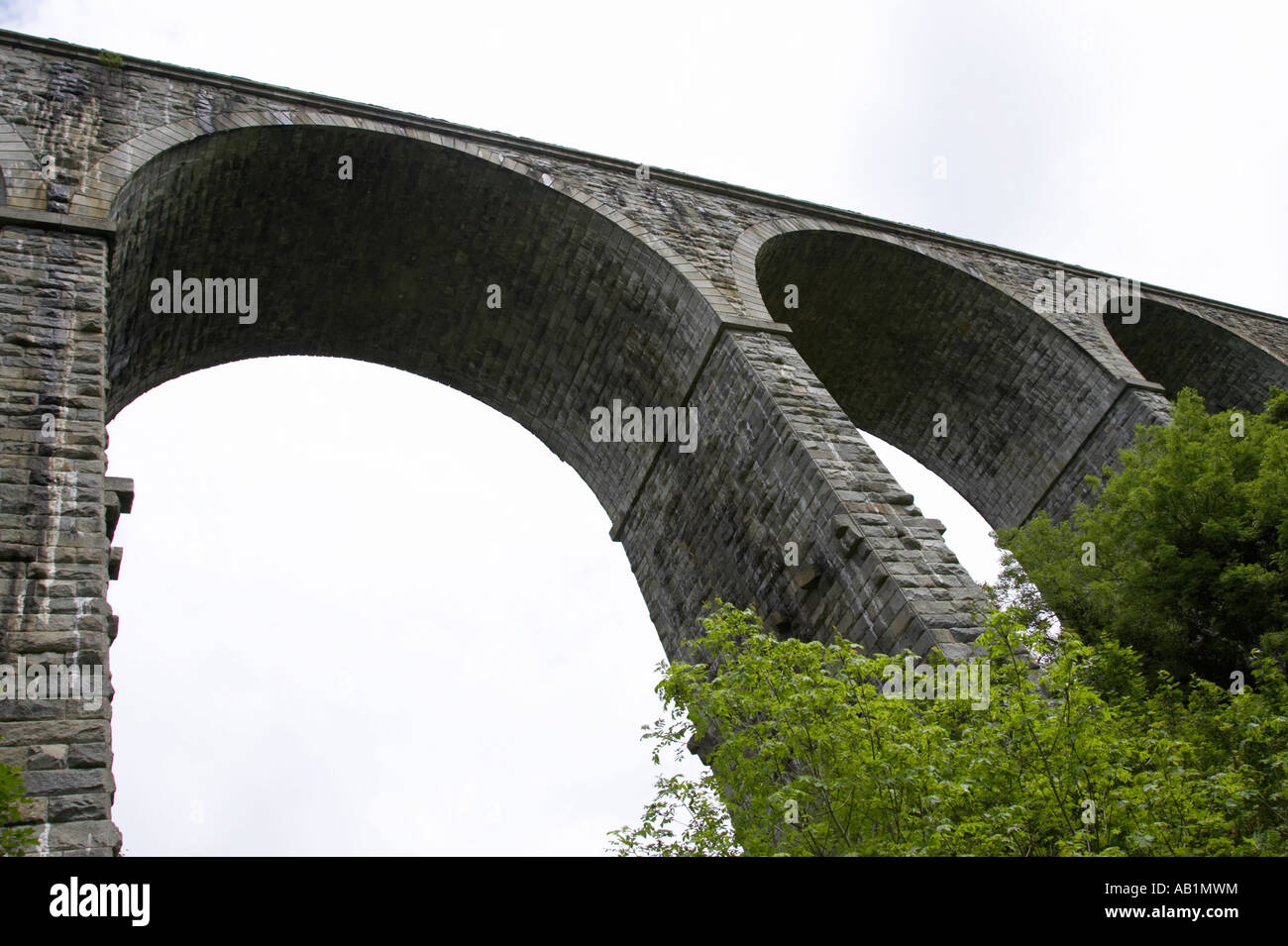 looking up from below at the arches of the Craigmore Viaduct near newry ...