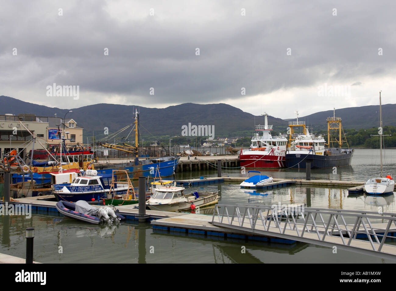slipway fishing boats and leisure craft in Warrenpoint marina and ...