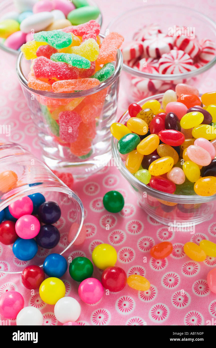 Assorted sweets in glasses FoodCollection Stock Photo - Alamy