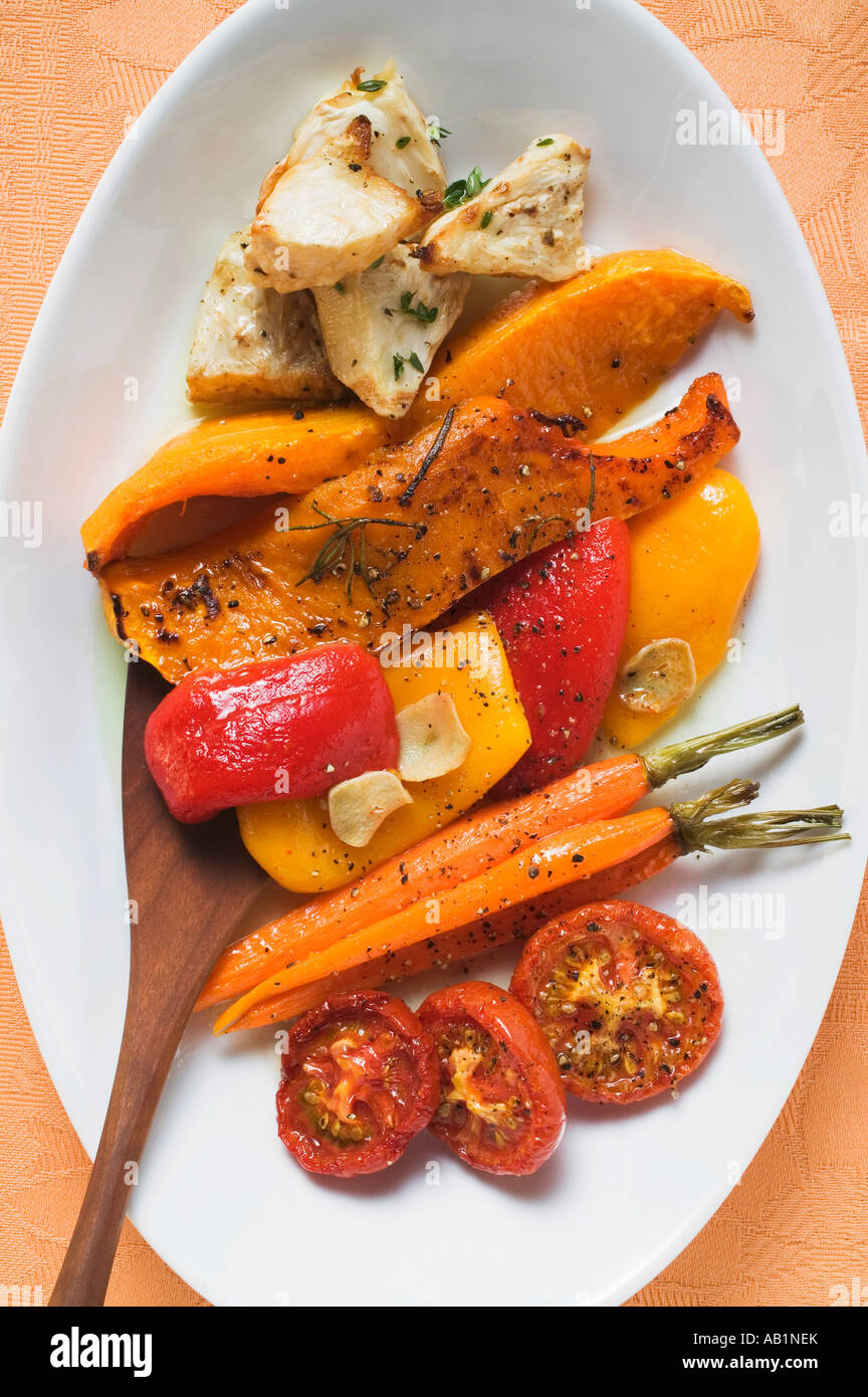 Roasted vegetables on platter FoodCollection Stock Photo - Alamy