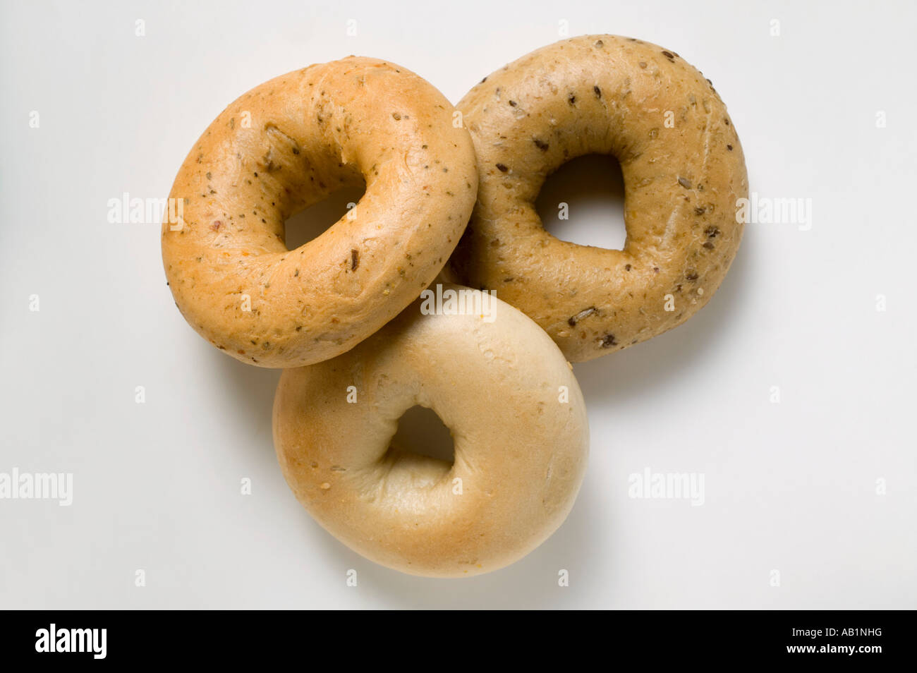 Three different bagels FoodCollection Stock Photo - Alamy