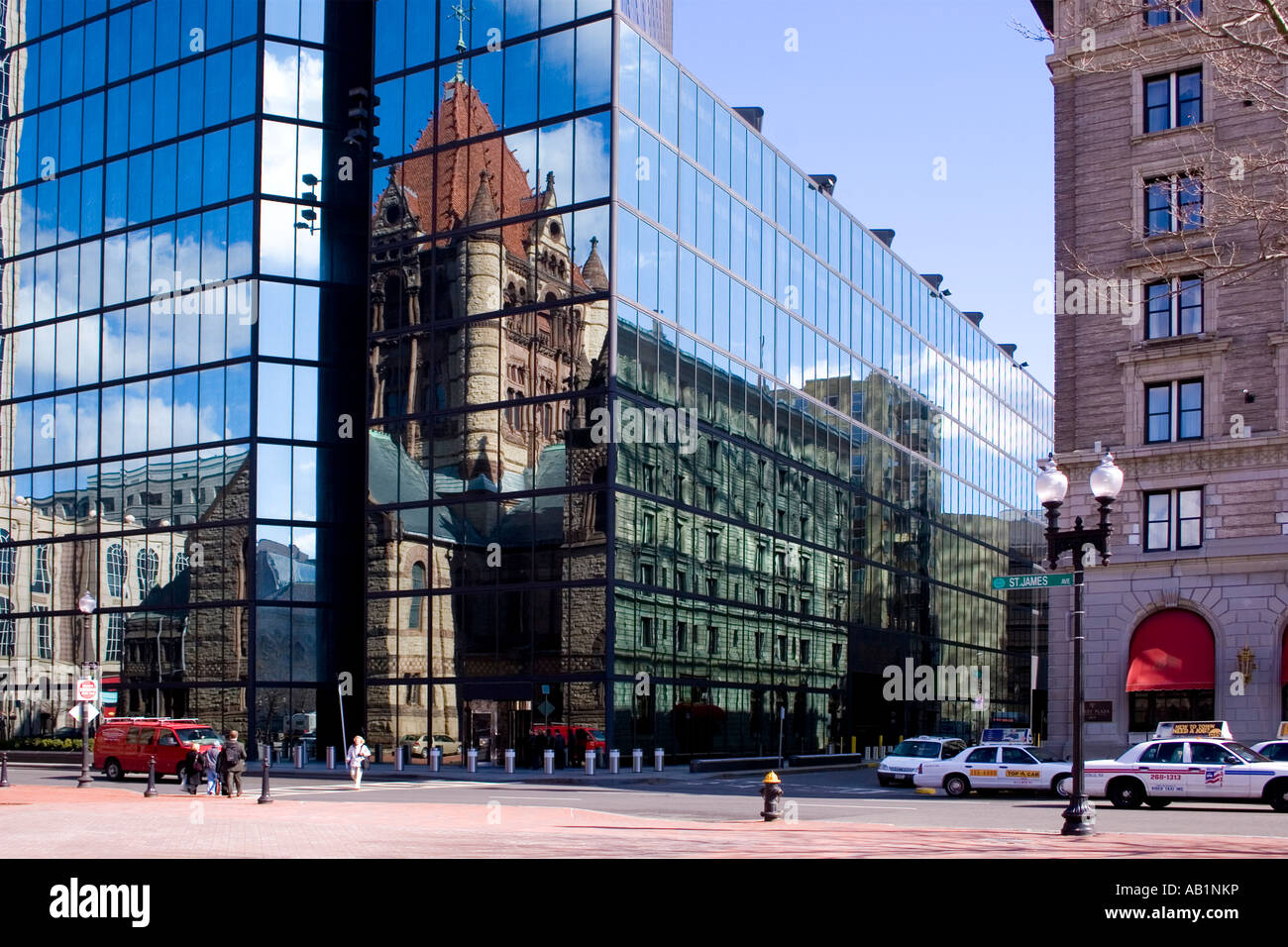 Trinity Chuch relflected in John Hancock Tower, Boston MA USA Stock ...