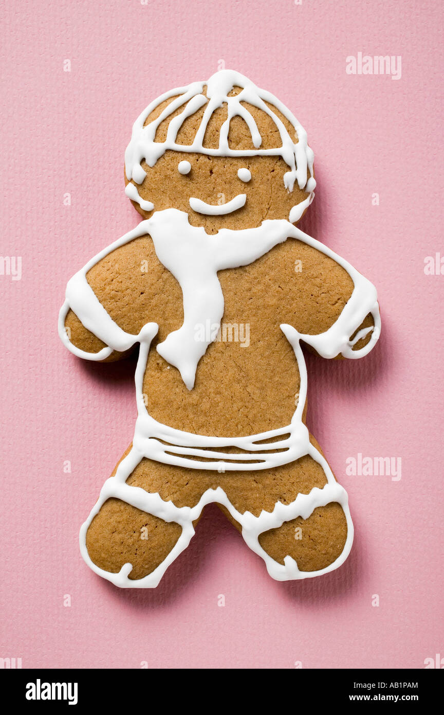 Gingerbread man decorated with white icing FoodCollection Stock Photo ...