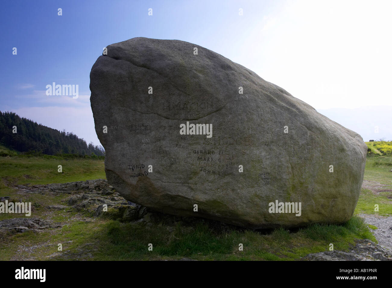 The cloughmore stone on Slieve Martin Rostrevor Stock Photo - Alamy