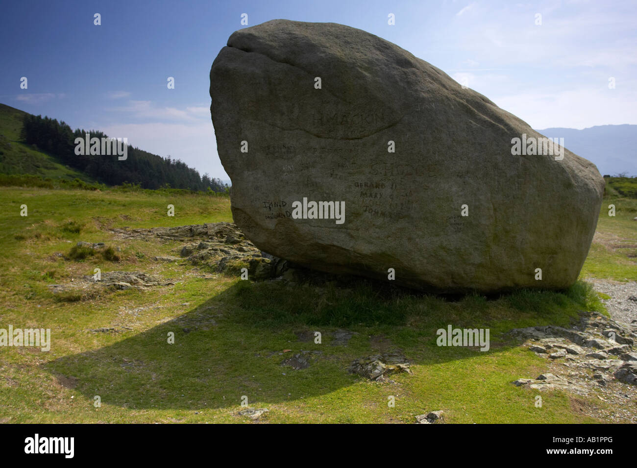 The cloughmore stone and its shadow on Slieve Martin Rostrevor Stock ...