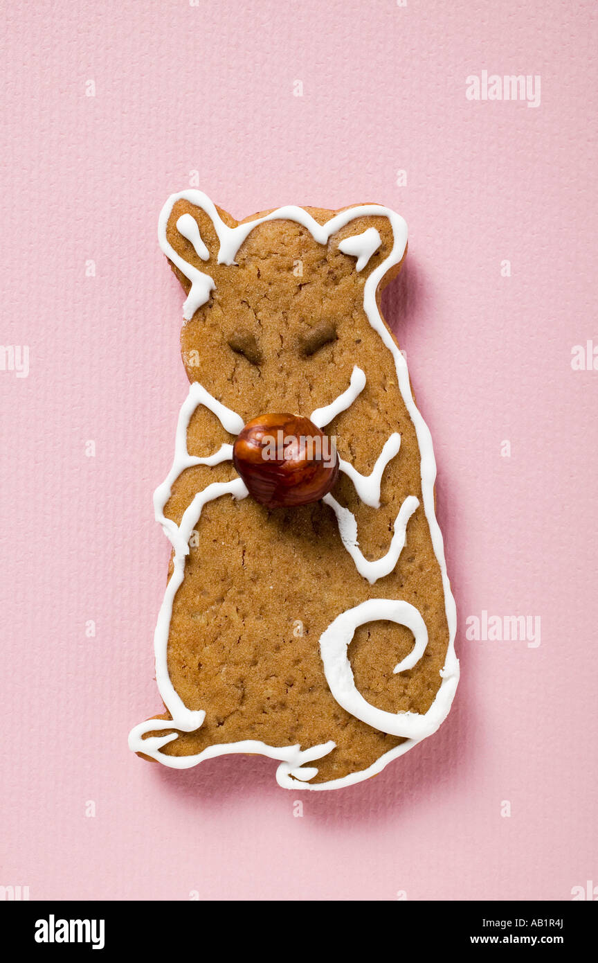 Gingerbread mouse with hazelnut FoodCollection Stock Photo - Alamy