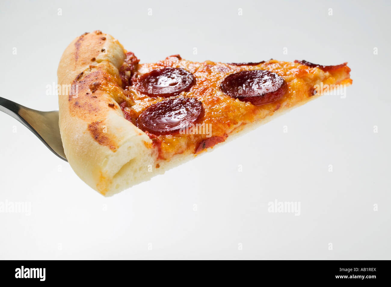 Slice of American style pepperoni pizza on server FoodCollection Stock ...