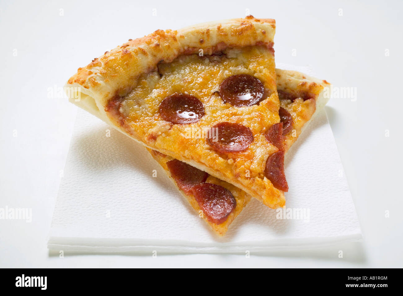 Two slices of American style pepperoni pizza FoodCollection Stock Photo ...