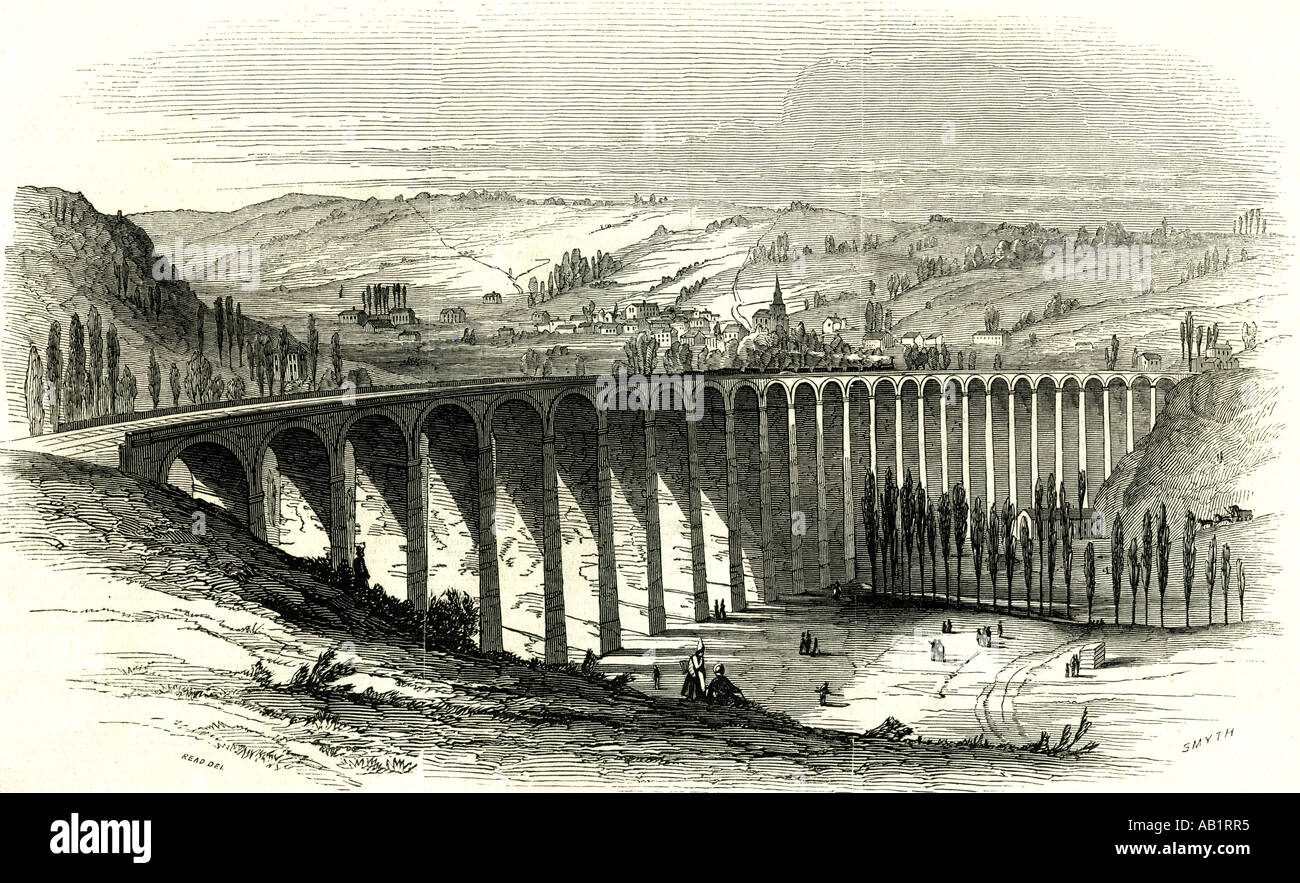 The Barentin Viaduct France 1847 Opening of the Rouen and Havre Stock ...
