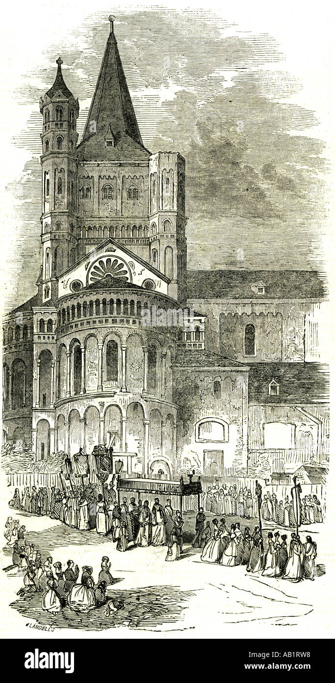 Procession to St Martin s Cologne Koln 1846 Stock Photo - Alamy