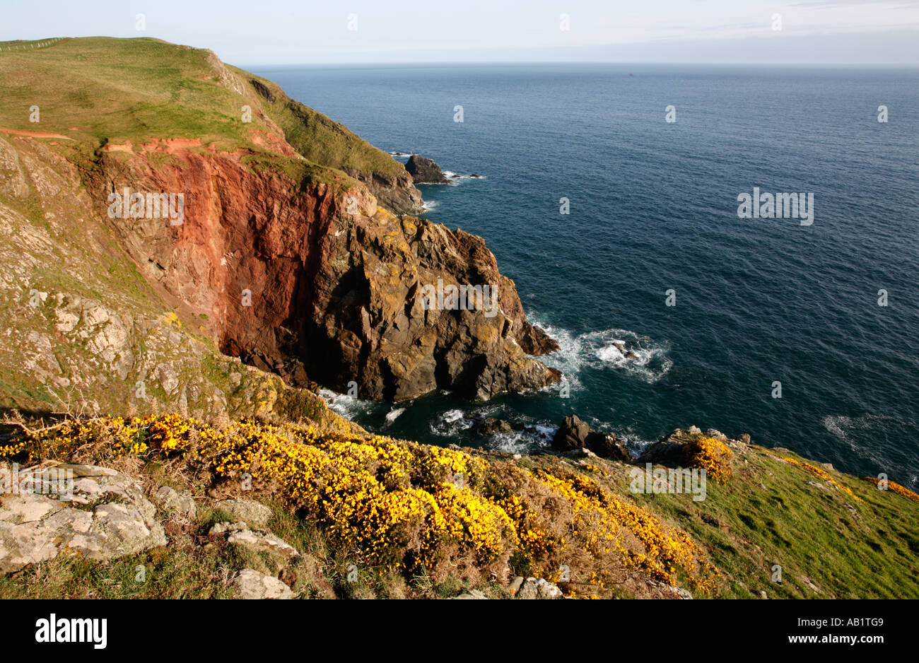 South Devon coast at Bolt Tail Stock Photo - Alamy