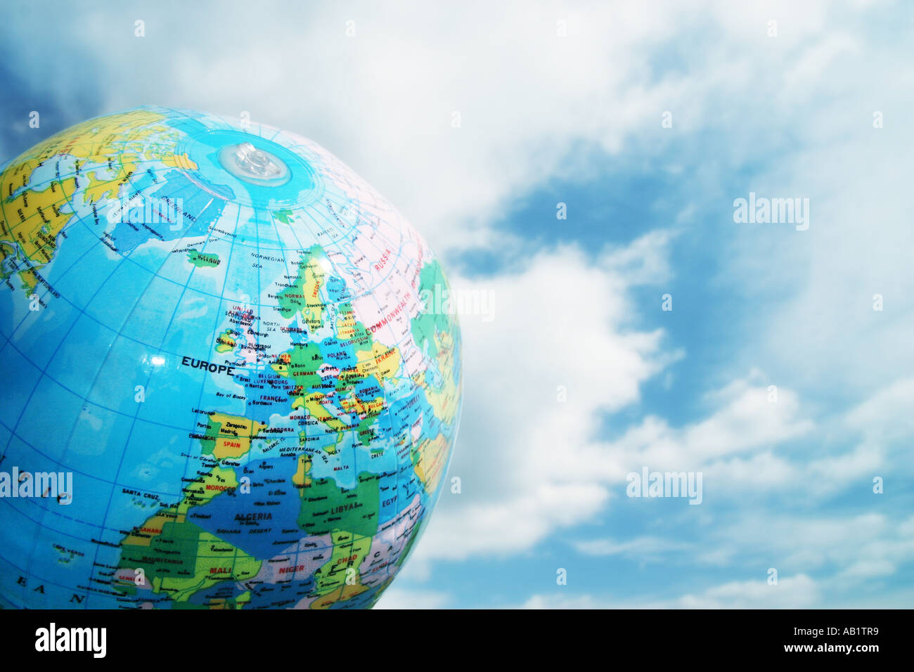 map of Europe on a inflatable globe Stock Photo - Alamy