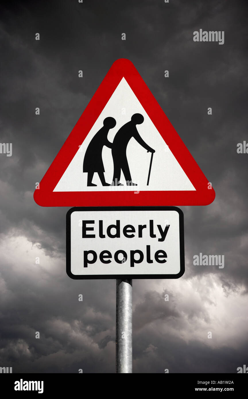 Elderly People Road Traffic Sign Stock Photos & Elderly People Road ...