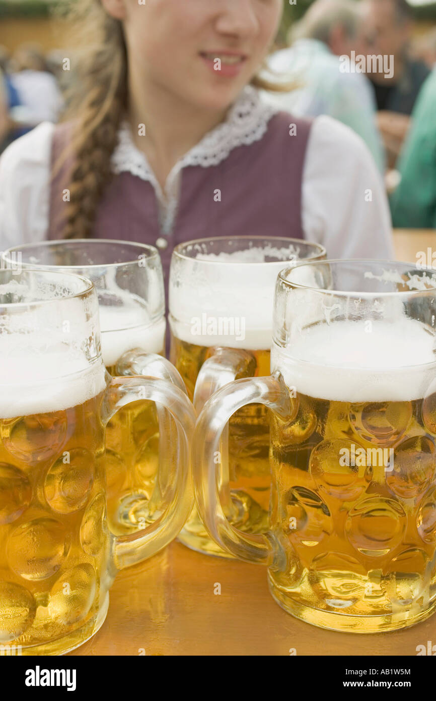 Four litres of beer Oktoberfest Munich FoodCollection Stock Photo - Alamy