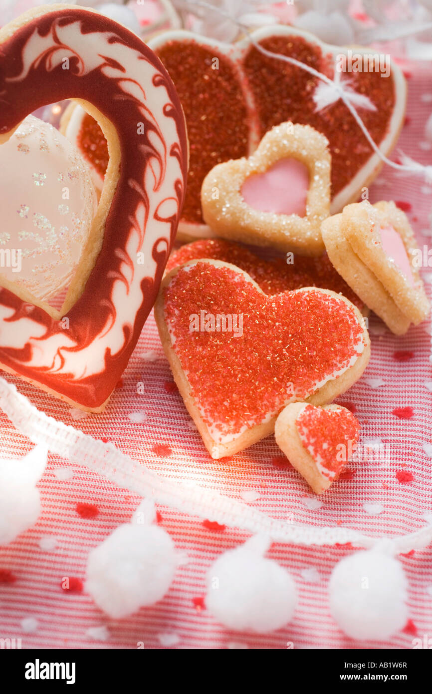 An assortment of heart shaped biscuits FoodCollection Stock Photo - Alamy