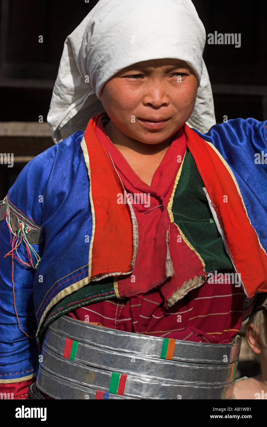 Myanmar Shan state Kengtung Wan Pauk village Paulang lady wearing ...