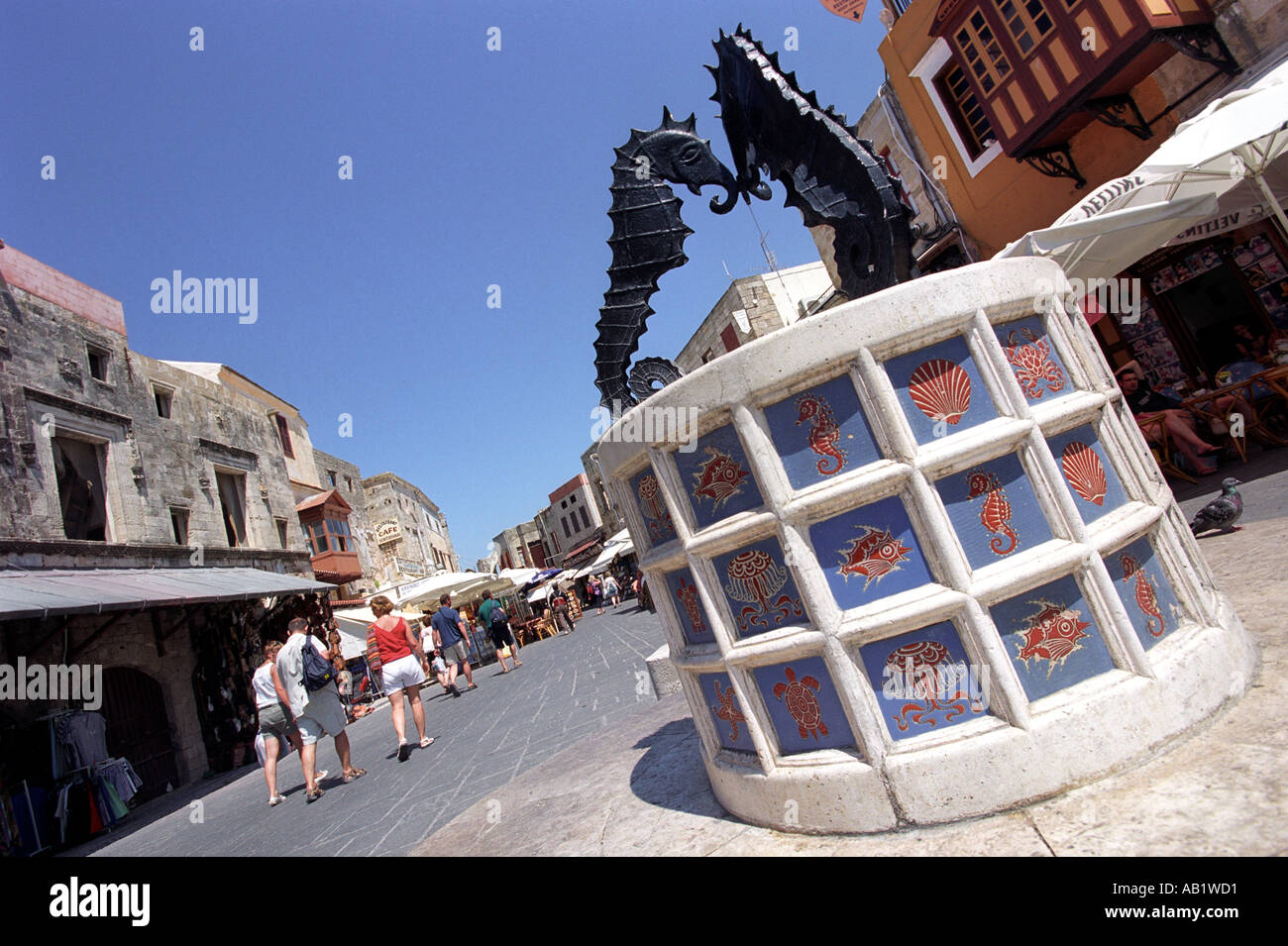 Fountain in the Old Town of Rhodes Stock Photo - Alamy