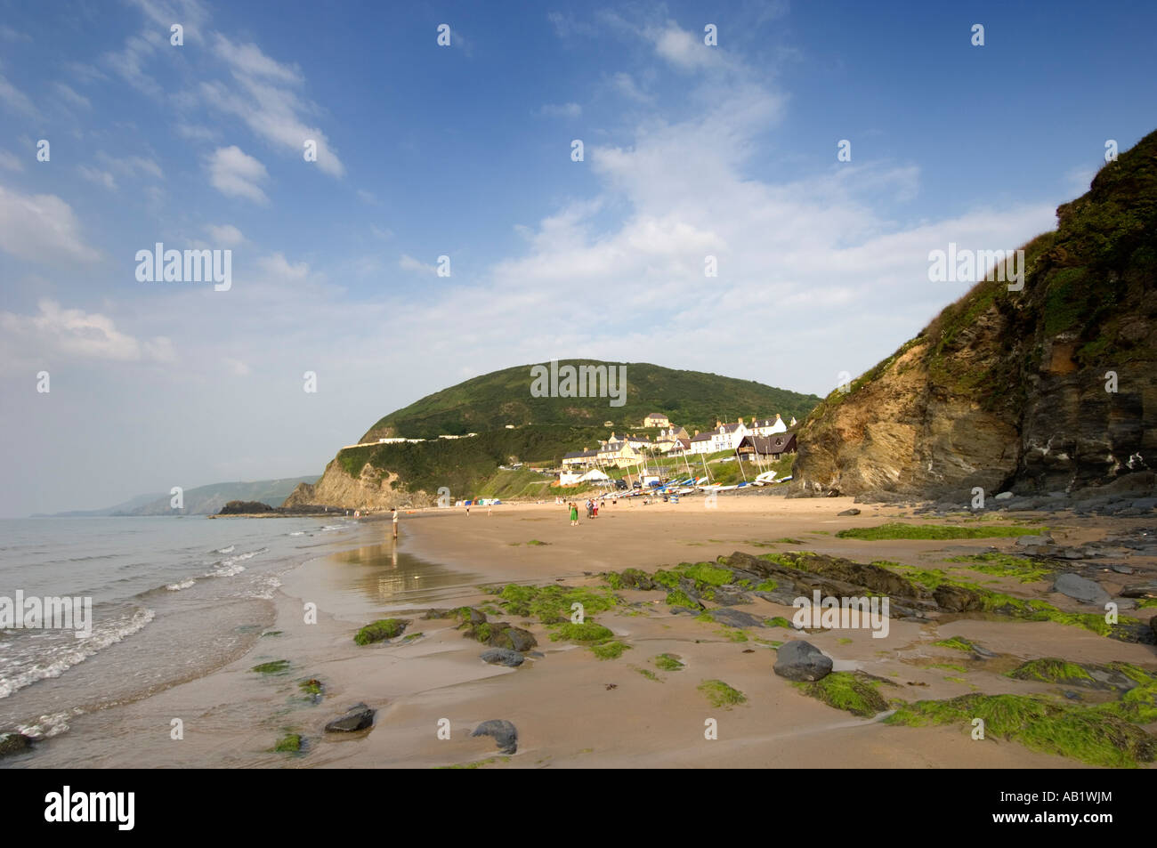 Tresaith beach Cardigan Bay Ceredigion heritage coast west Wales UK ...