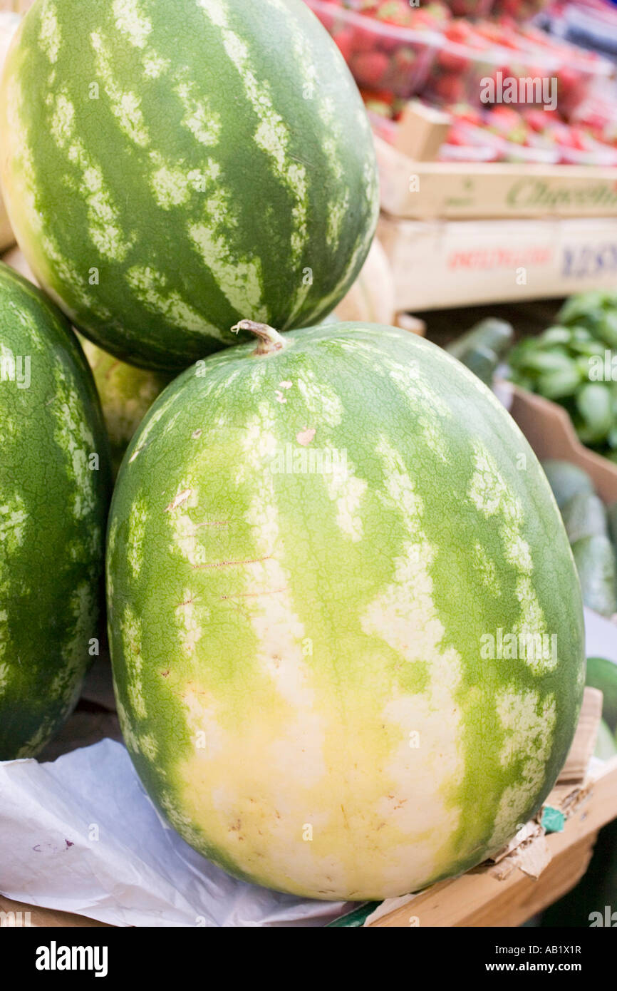 Watermelons at a market FoodCollection Stock Photo - Alamy