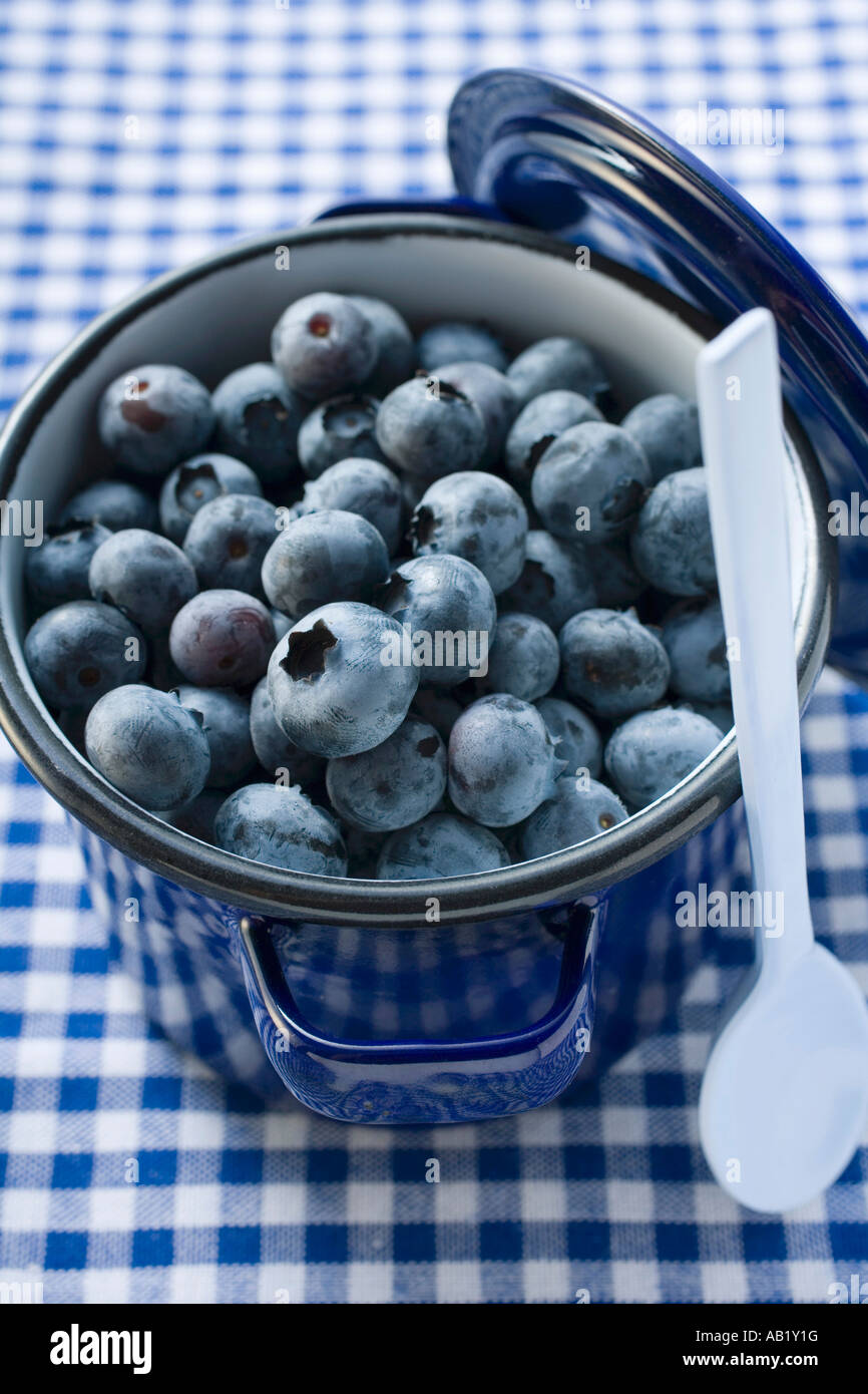 Fresh blueberries in blue pan FoodCollection Stock Photo - Alamy