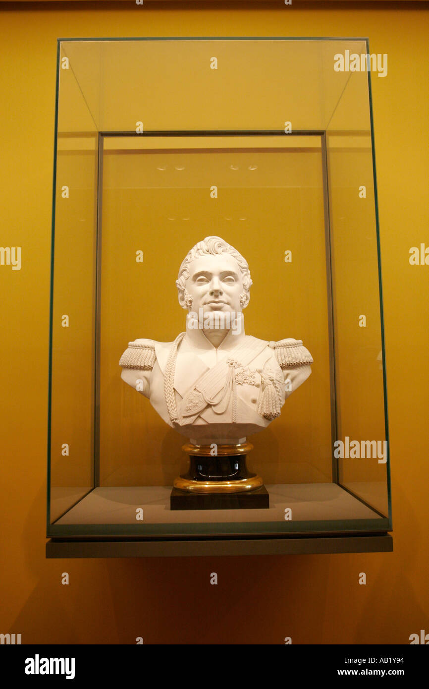 head of a statue in glass box Stock Photo - Alamy