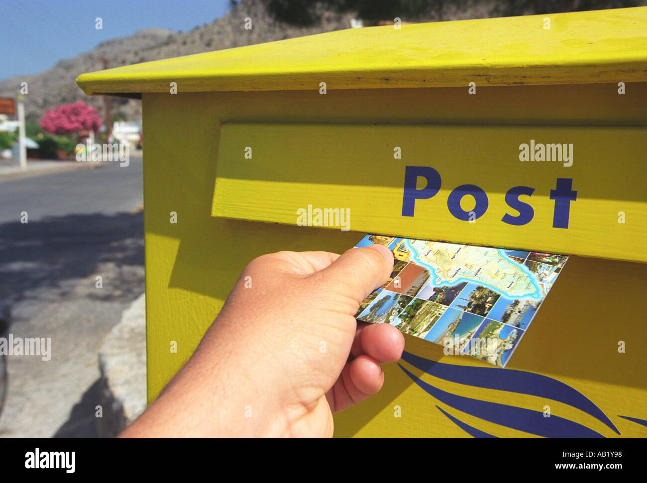 Postcard being posted Stock Photo - Alamy