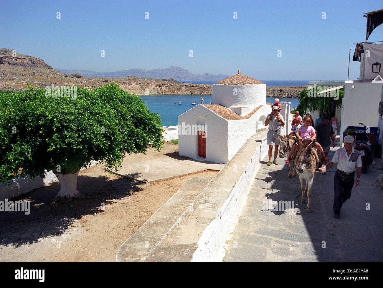 Village of Lindos on the Greek Island of Rhodes Stock Photo - Alamy