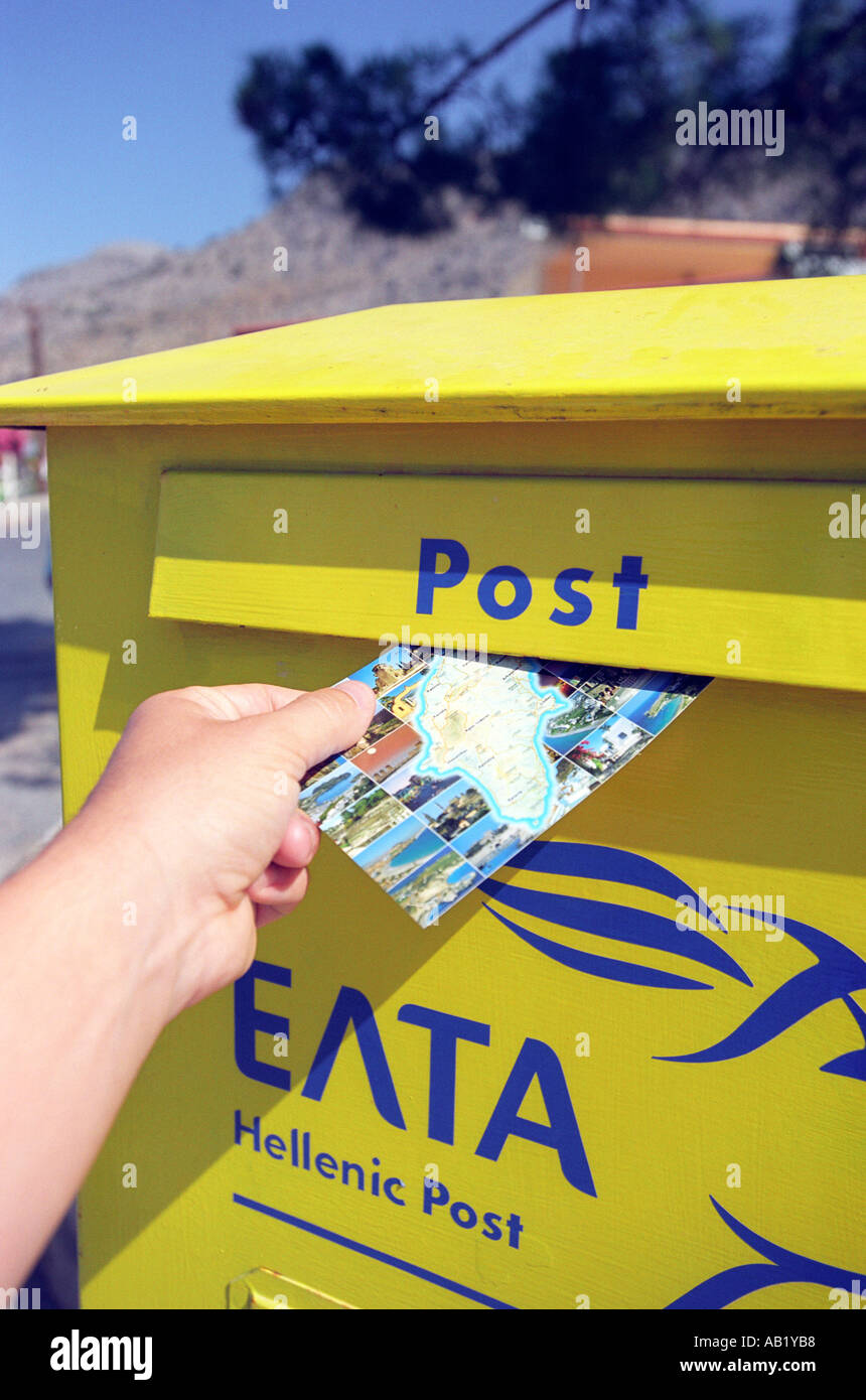 Postcard being posted Stock Photo - Alamy