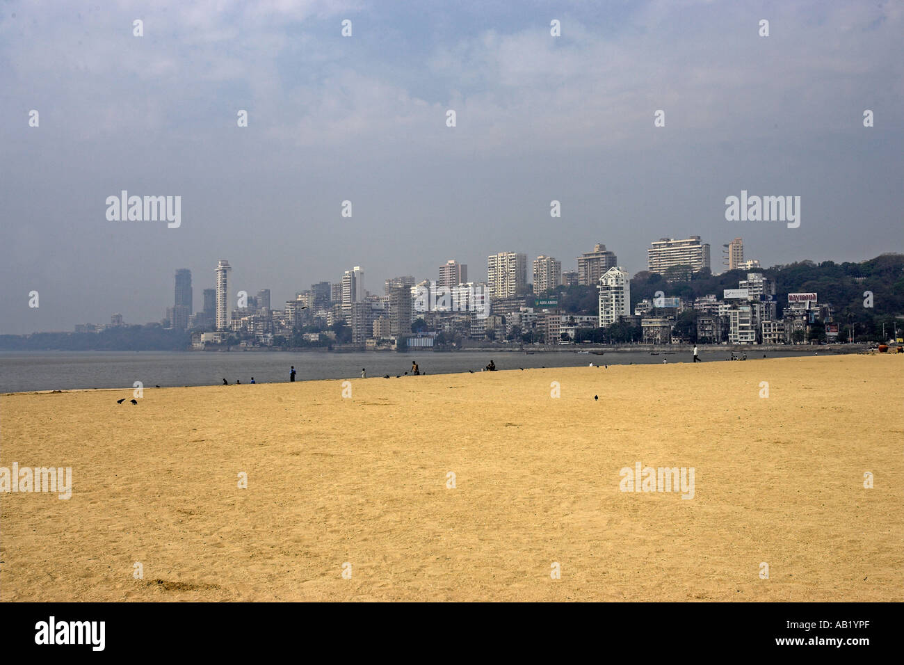 Chowpatty Beach Back Bay at Marine Drive Bombay Stock Photo - Alamy