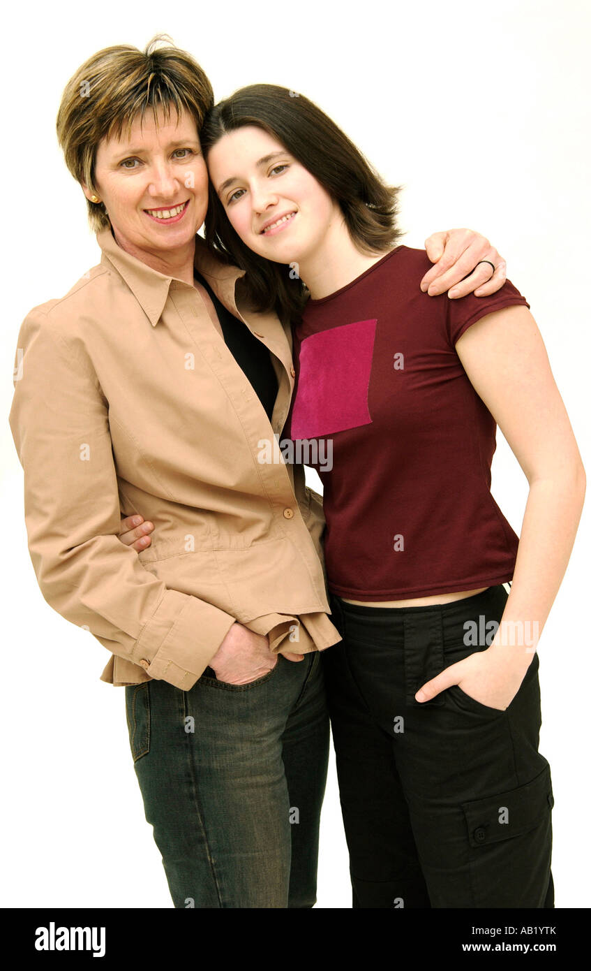 Woman arm round daughter hi-res stock photography and images - Alamy