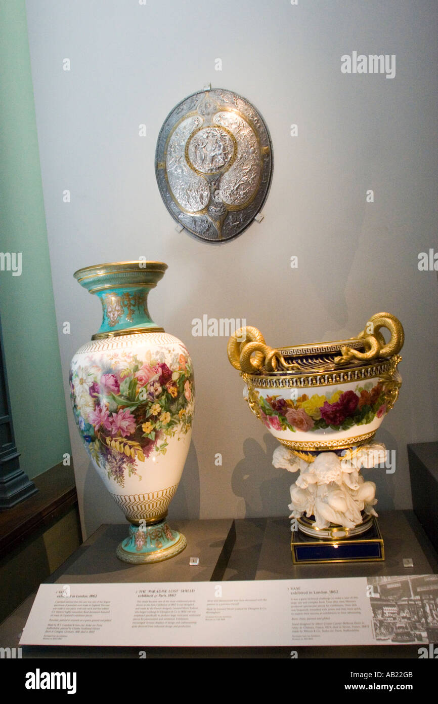 Exhibit of vases at the V&A Museum South Kensington London GB Stock ...