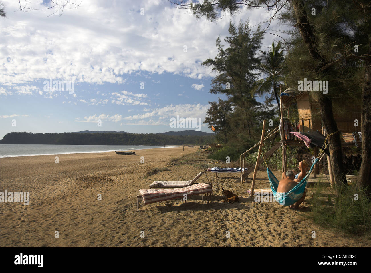 Woman india beach hammock hi-res stock photography and images - Alamy