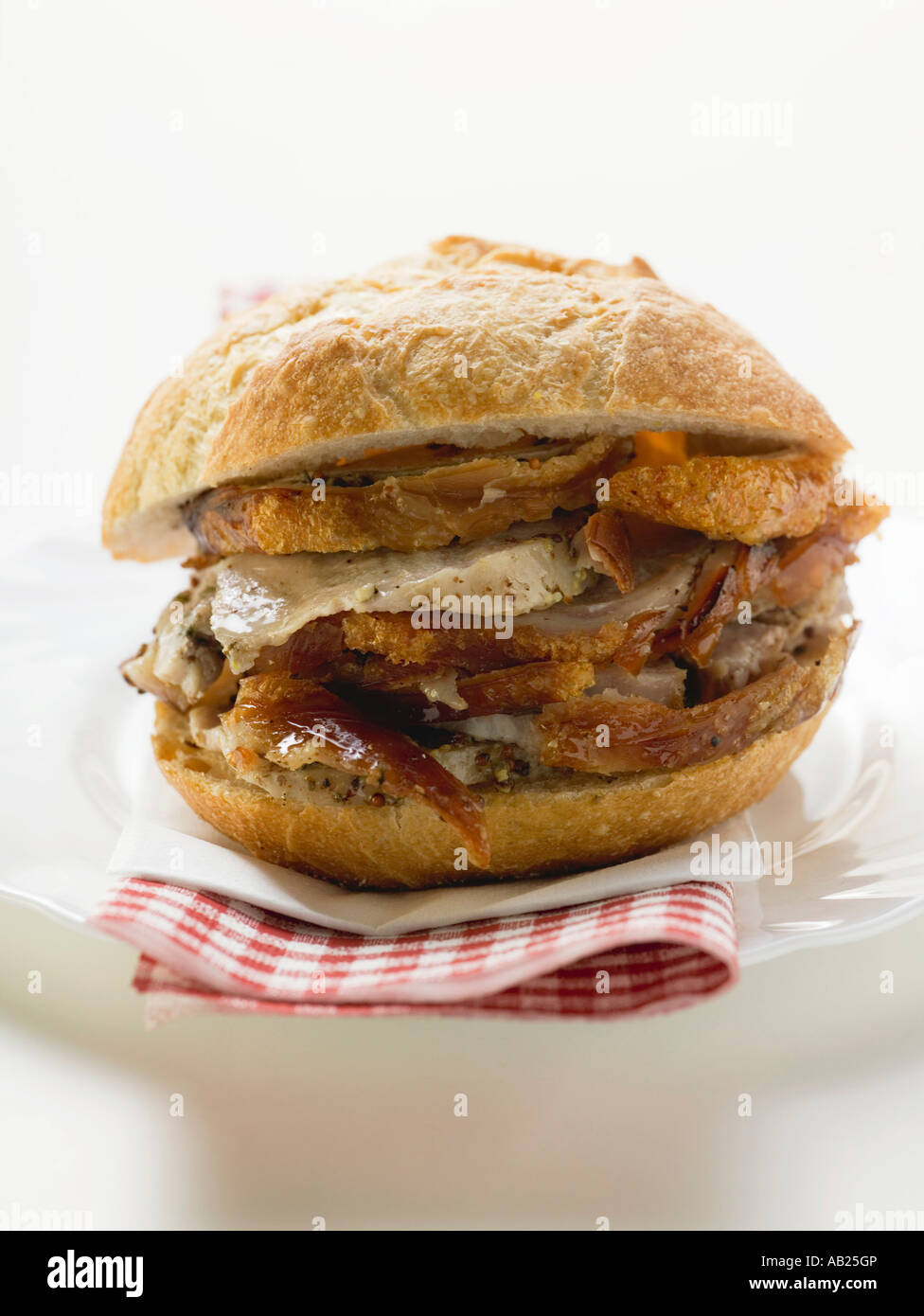Roast pork in a bread roll FoodCollection Stock Photo - Alamy