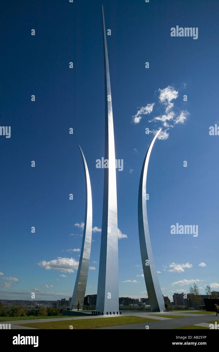 Three soaring spires of Air Force Memorial at One Air Force Memorial ...
