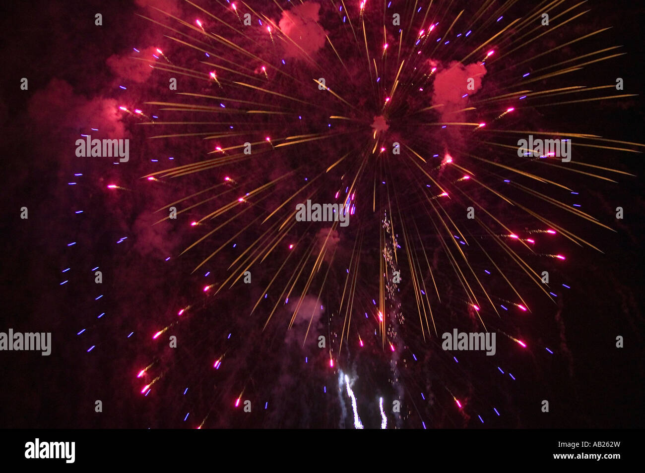 Fourth of July celebration with fireworks exploding Independence Day ...