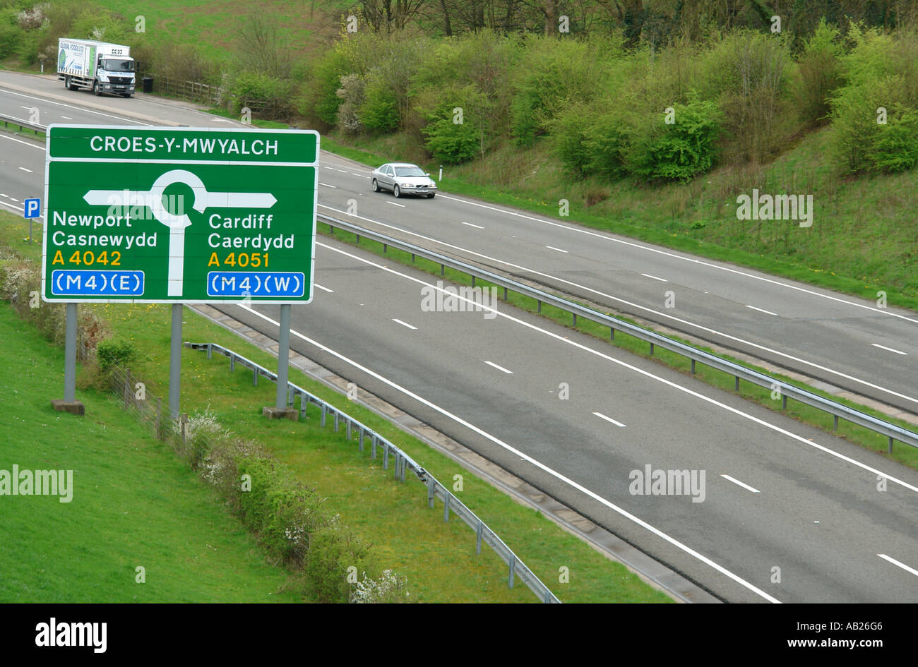Motorway sign roundabout uk hi-res stock photography and images - Alamy
