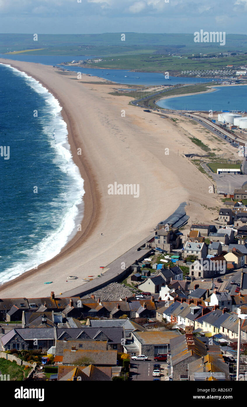 Chesil Beach and Chiswell at Portland in Dorset Britain UK Stock Photo ...