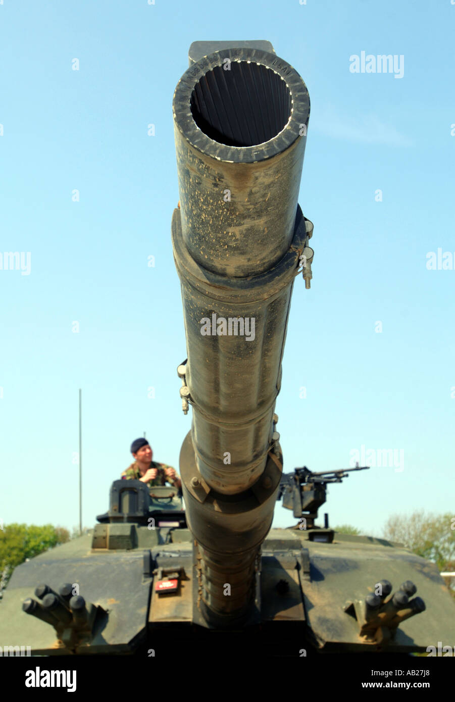 Challenger tank driver at "The Armour Centre" at Bovington in Dorset ...