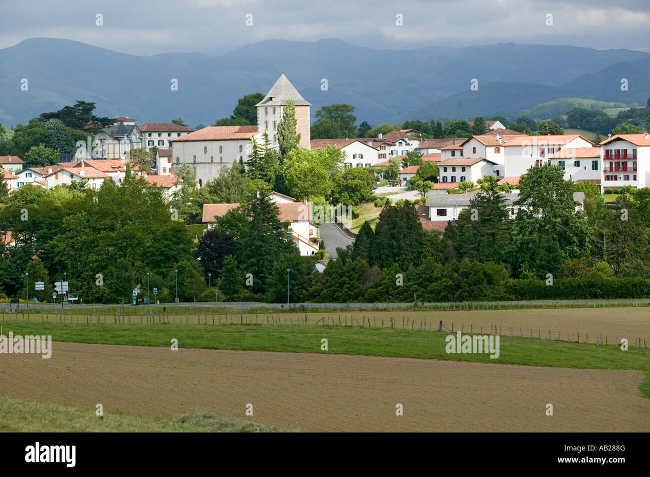 Sare France in Basque Country on Spanish French border is a hilltop ...
