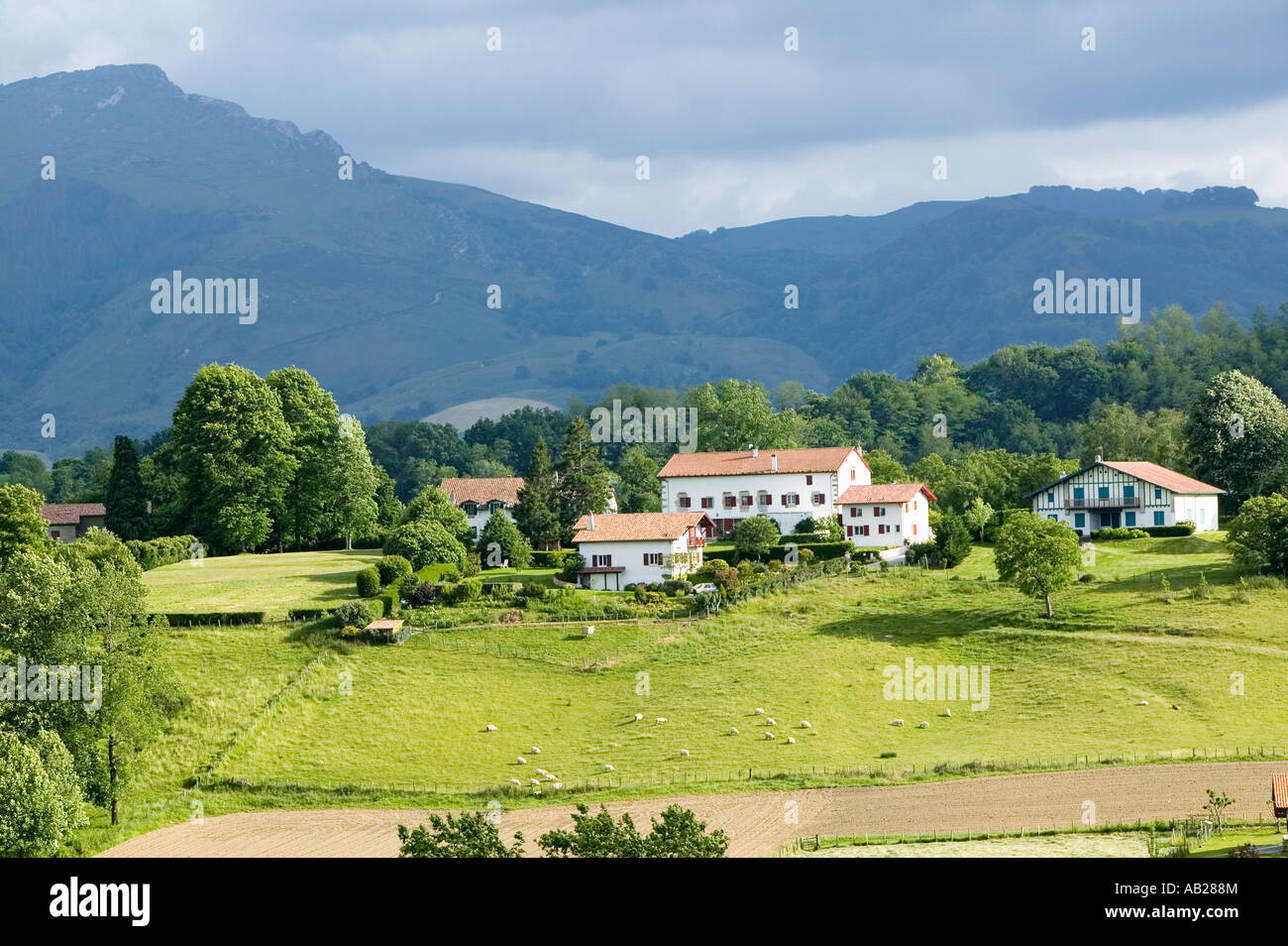 Sare France in Basque Country on Spanish French border is a hilltop ...