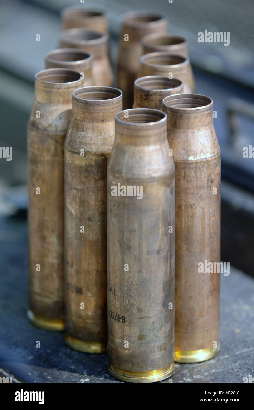 Empty tank shell casings Stock Photo - Alamy