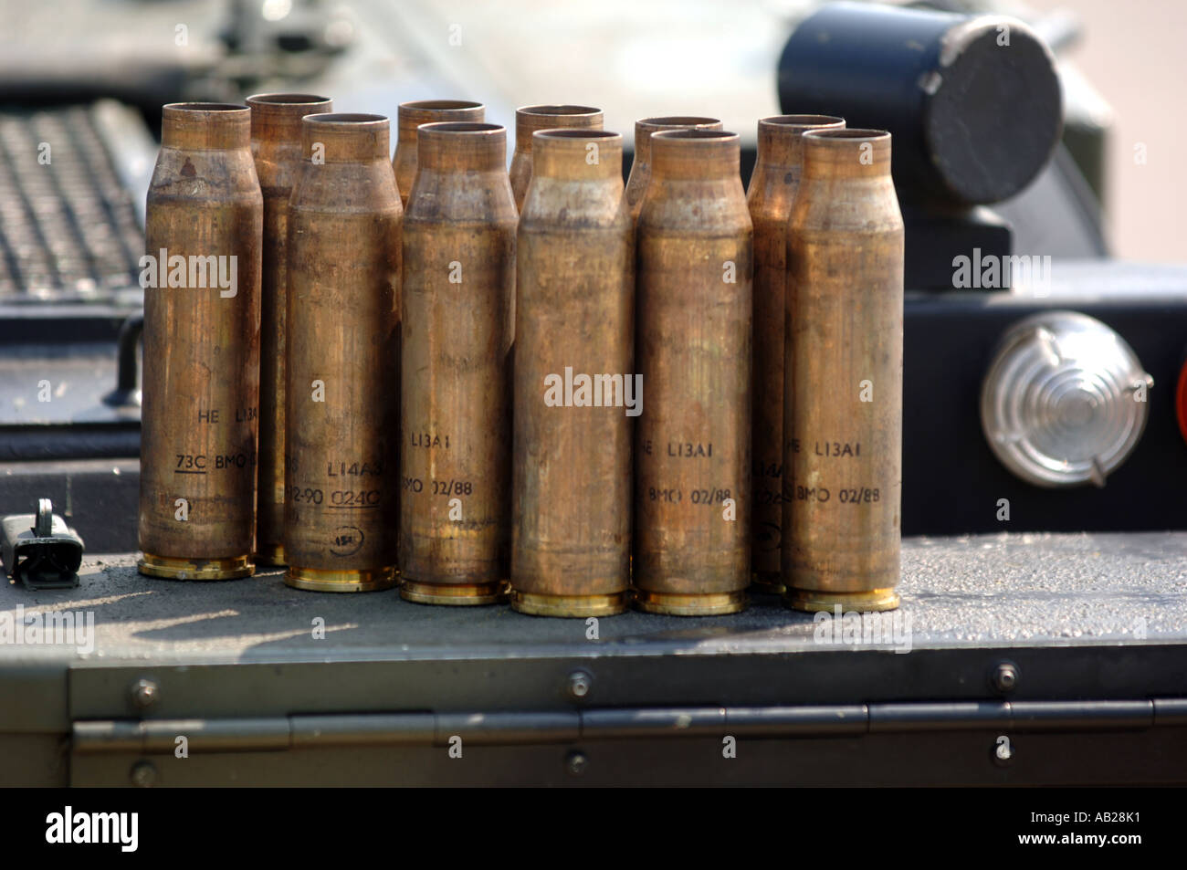 Empty tank shell casings Stock Photo - Alamy