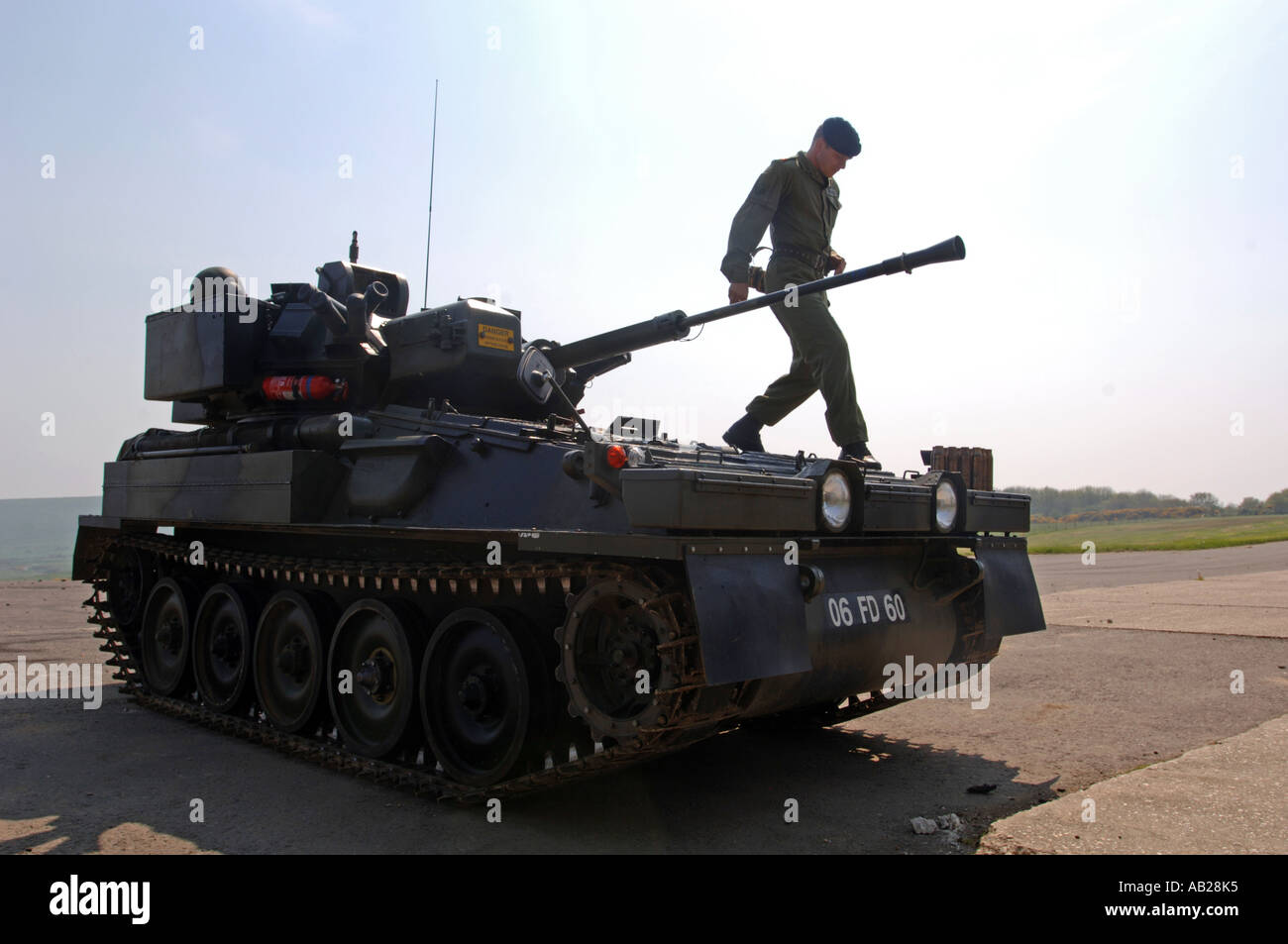 Scimitar tank during tank training at "The Armour Centre" at Bovington ...