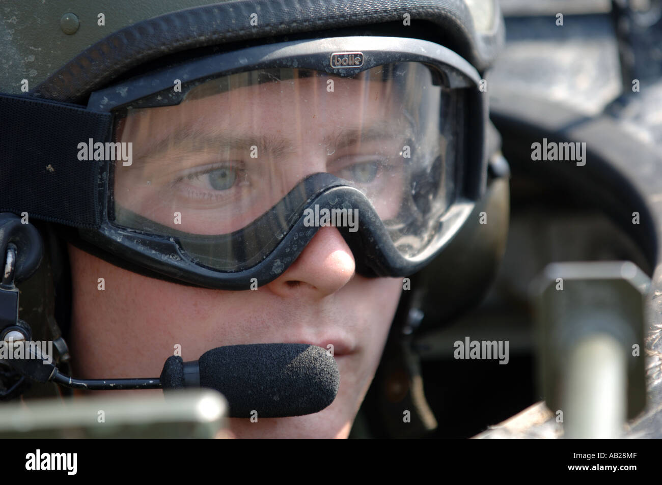 Tank driver at "The Armour Centre" at Bovington in Dorset Britain UK ...