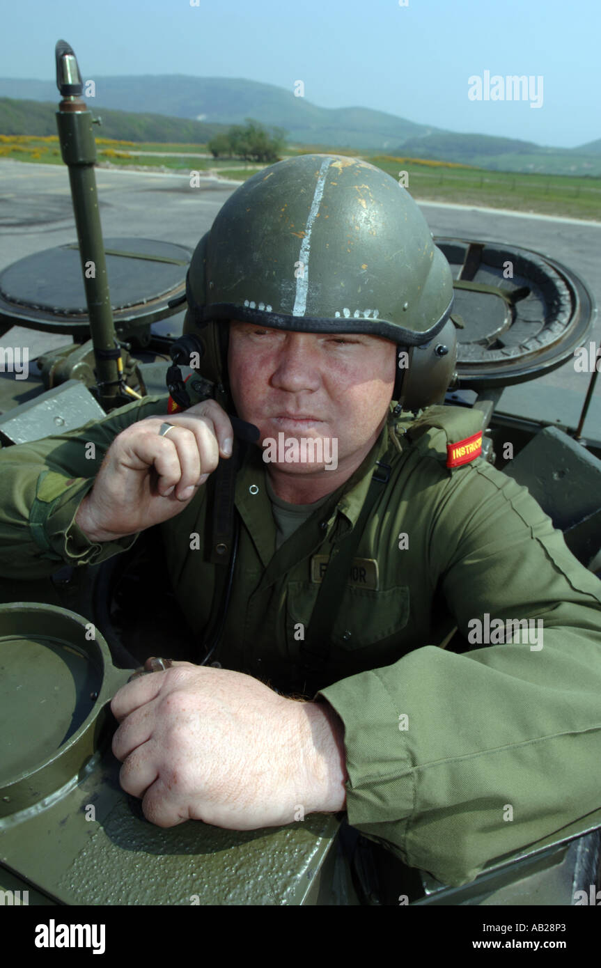 Tank driver at "The Armour Centre" at Bovington in Dorset Britain UK ...