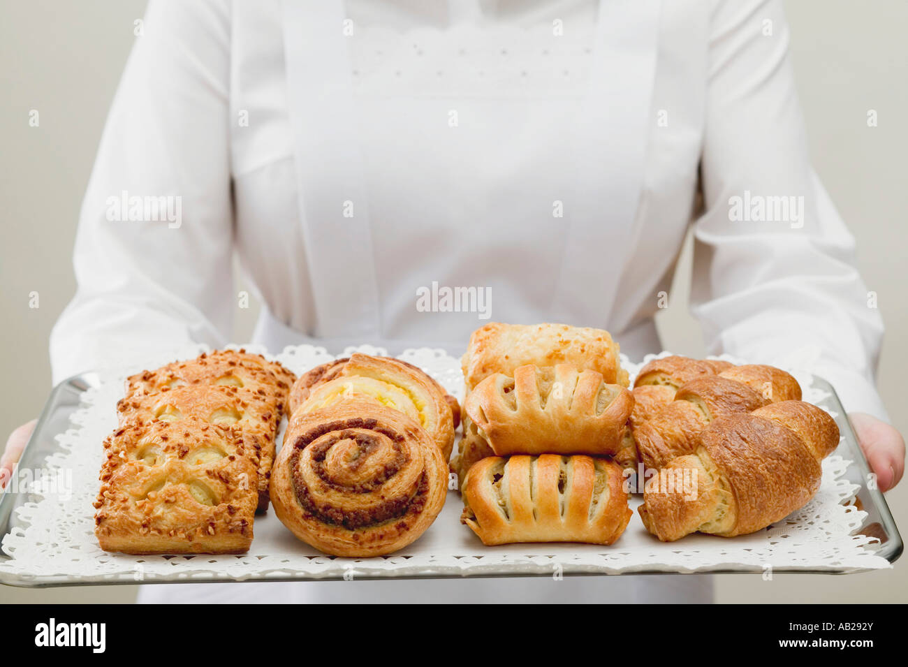 Assorted Danish pastries on a silver tray FoodCollection Stock Photo ...