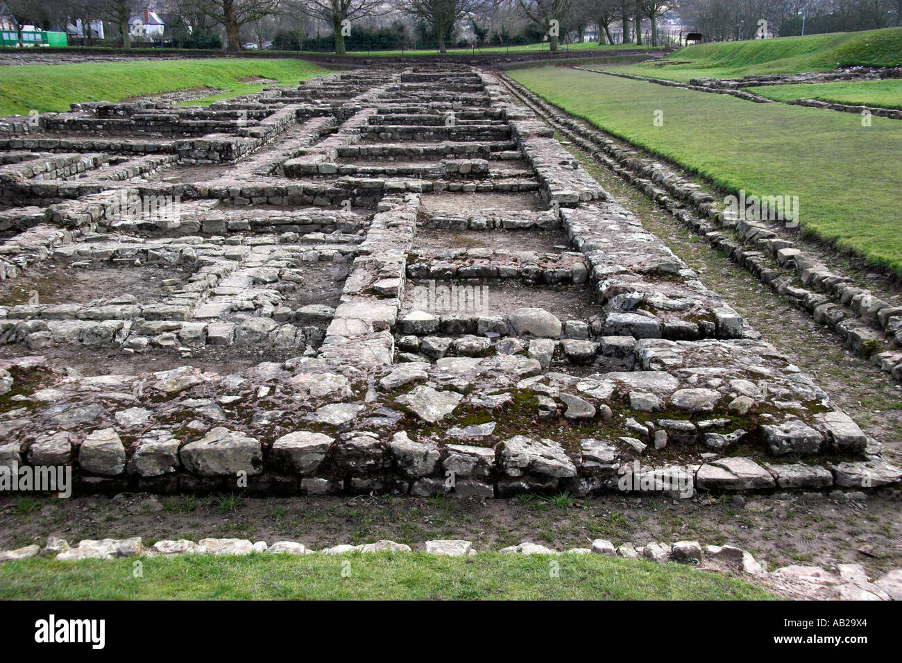 Barracks Roman Amphitheatre Caerleon Newport South East Wales Stock ...