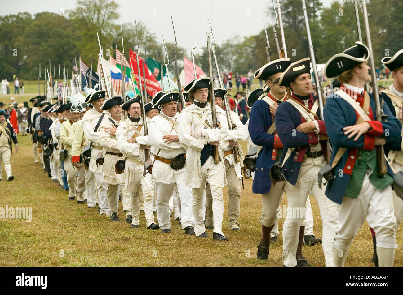 French troops march to Surrender Field at the 225th Anniversary of the ...