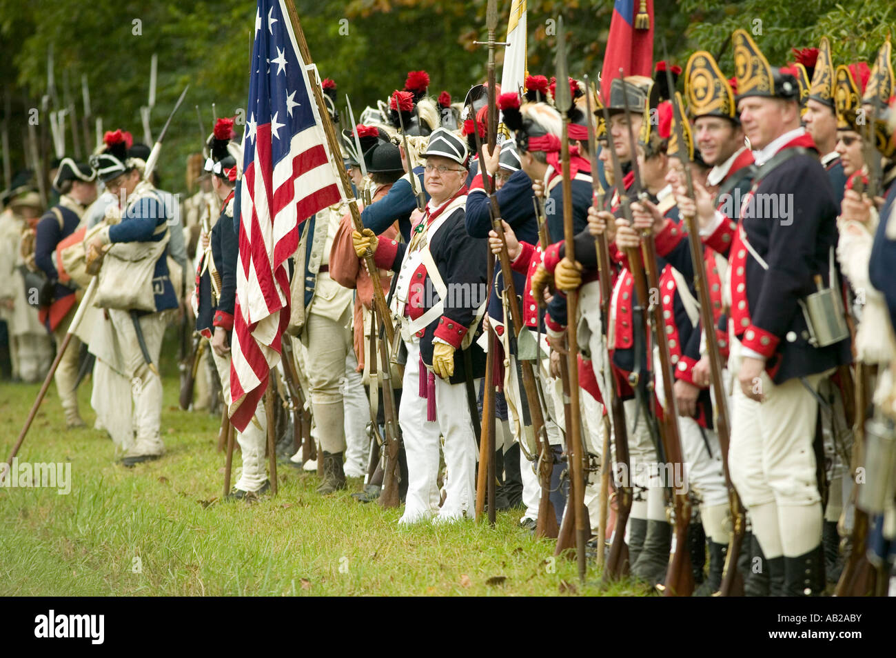 American Patriot soldiers line Surrender Road at the 225th Anniversary ...