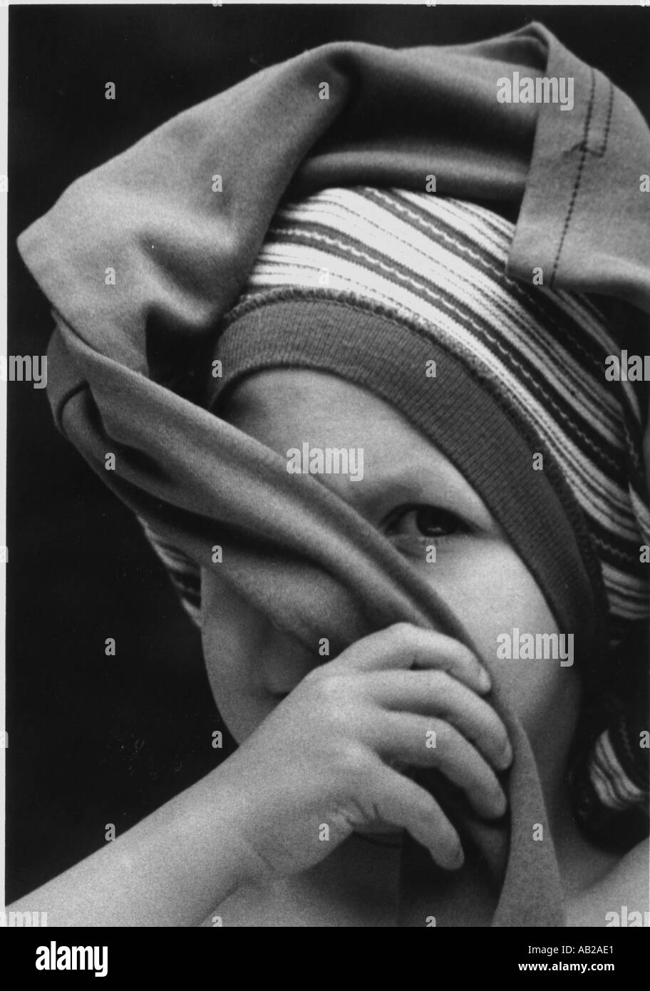 Boy boys male kids children head cover hi-res stock photography and ...